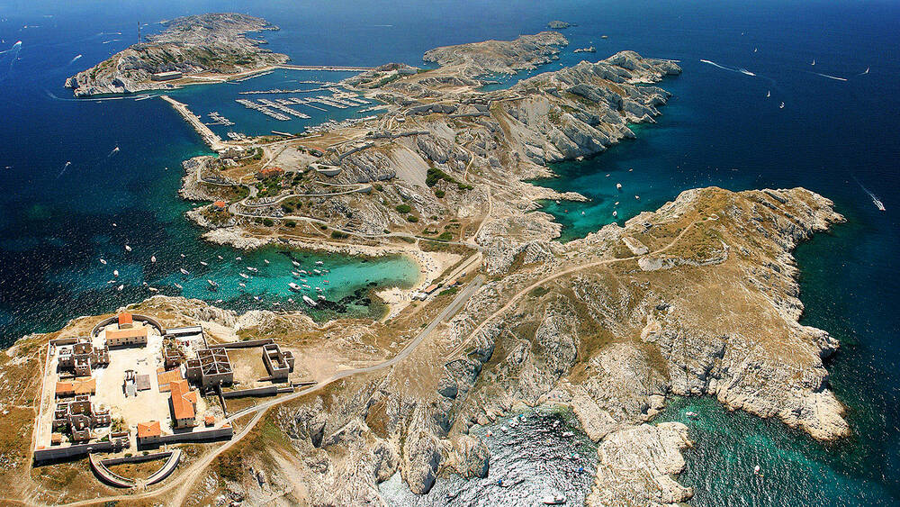 Aerial view of the island of Frioul - Photographic print for sale