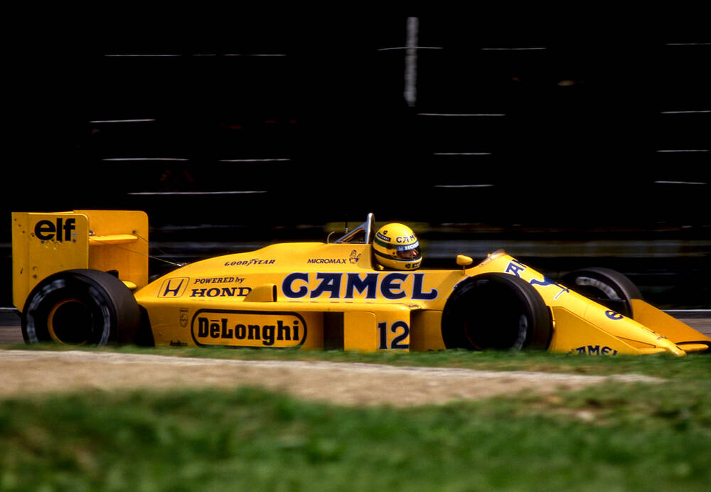 Senna et la Lotus jaune a Monza F1 - Photo et Tableau - Editions ...