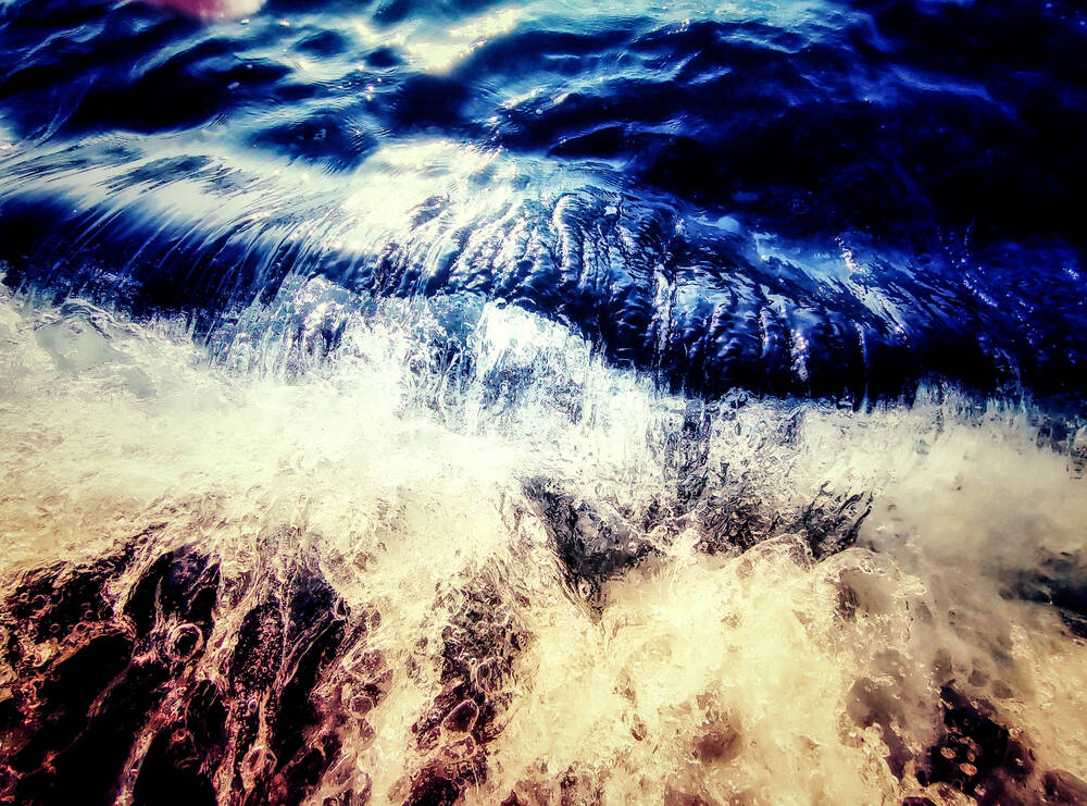 pushing waves - Photographic print for sale