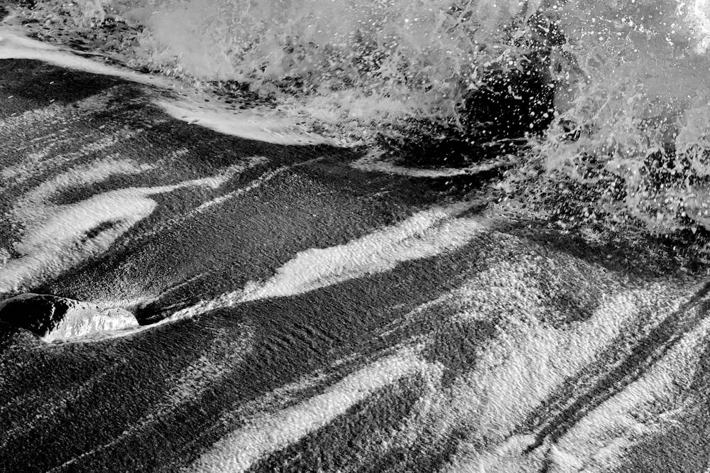 the wave and its ebb creating a beautiful foam - Photographic print for ...