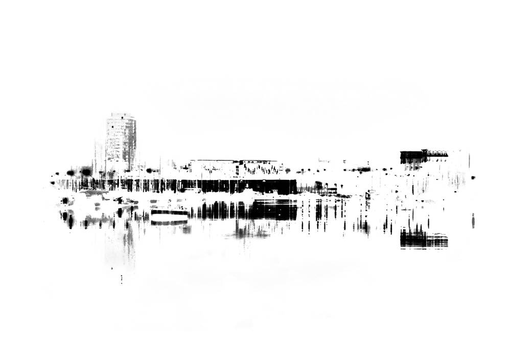 abstract architectural landscape of seaside city - Photographic print ...