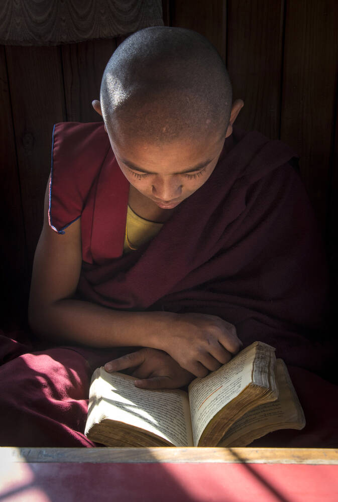 Reading Dharma - Photographic print for sale