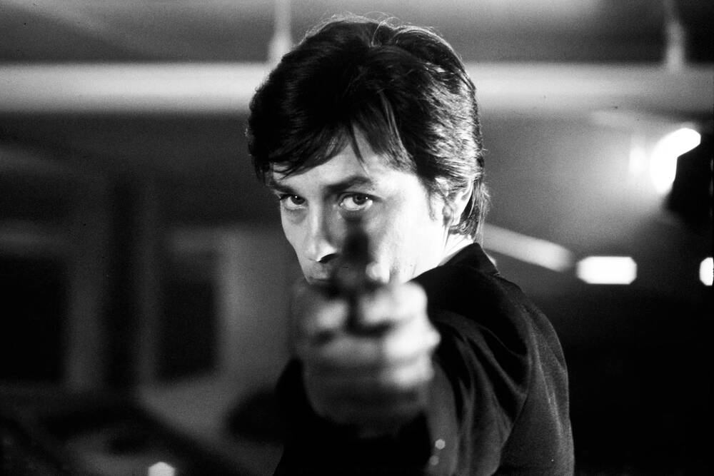 Alain Delon on the set of the 1972 film Scorpio - Photographic print ...