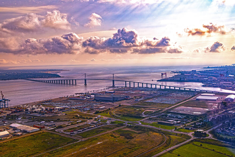 Sunset over the Loire estuary and Atlantic Ocean - Photographic print ...