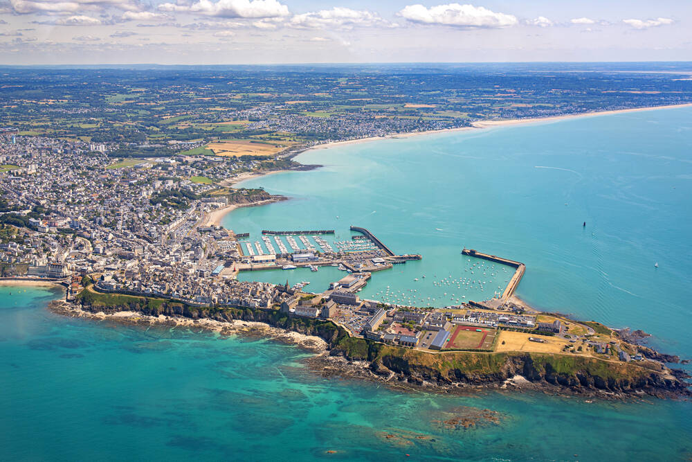 Granville, Cap Lihou and Pointe du Roc seen from the air in Lower Normandy - Photographic print ...