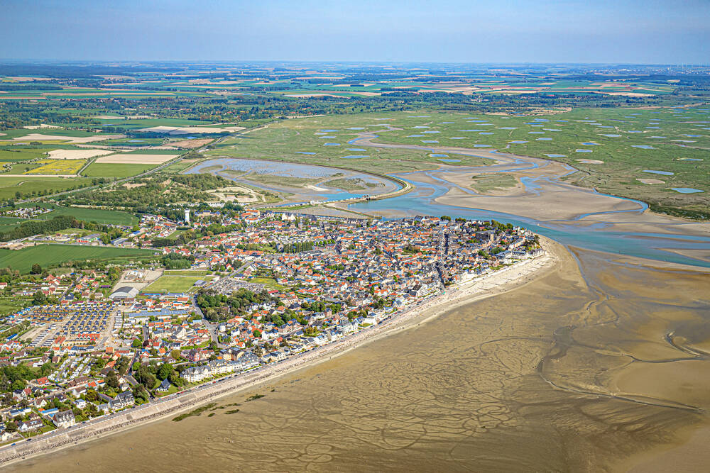 The port of Le Crotoy at the head of the Bay of the Somme ...