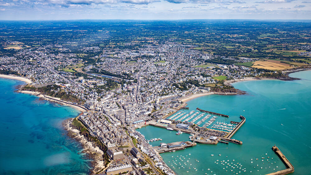 Granville harbour and citadel seen from the air - Photographic print ...