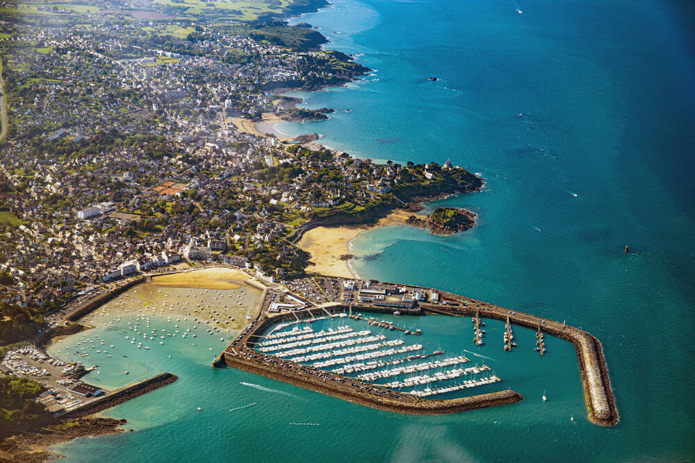 Saint Quay Portrieux from the sky - Photographic print for sale