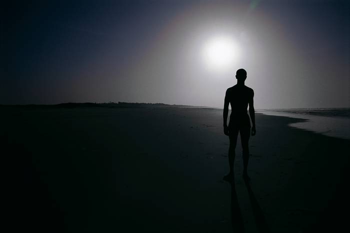 BLACK MAN BACK LIGHT - Photographic print for sale