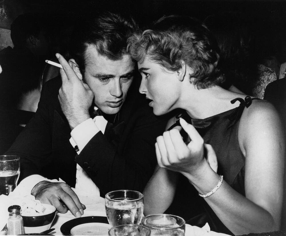 James Dean and Ursula Andress in 1955 - Photographic print for sale