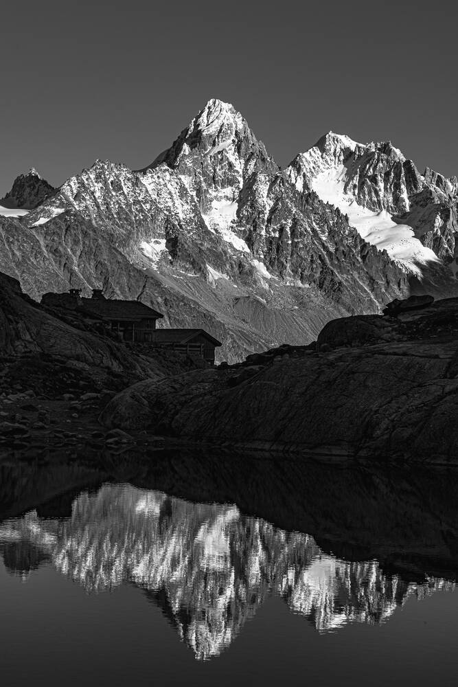Aiguille du Chardonnet and reflections - Photographic print for sale