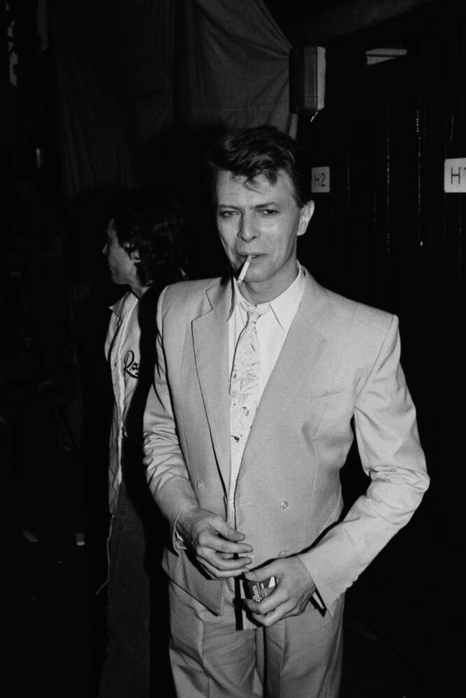 David Bowie Backstage At Live Aid 1985 - Photographic print for sale
