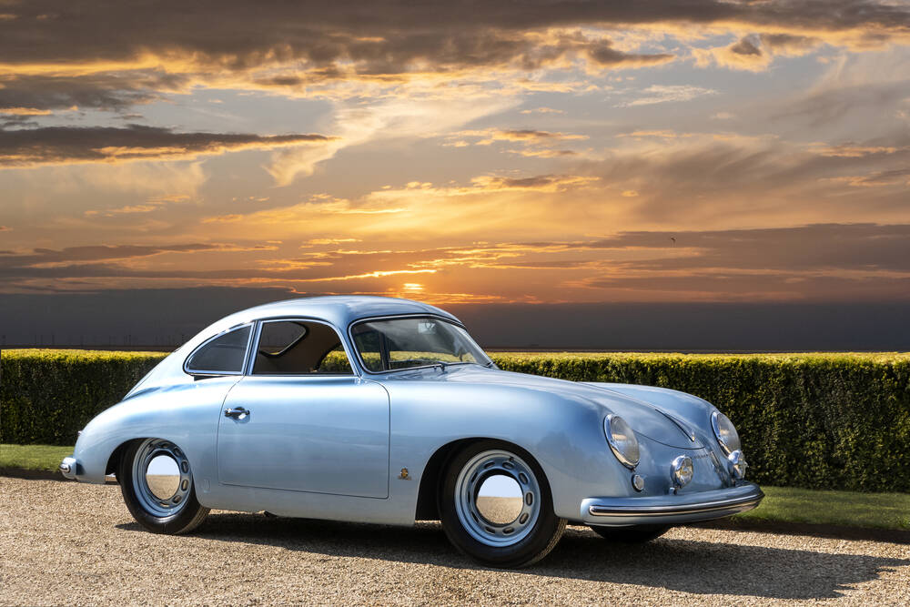 Porsche 356 Coupe at sunset - Photographic print for sale