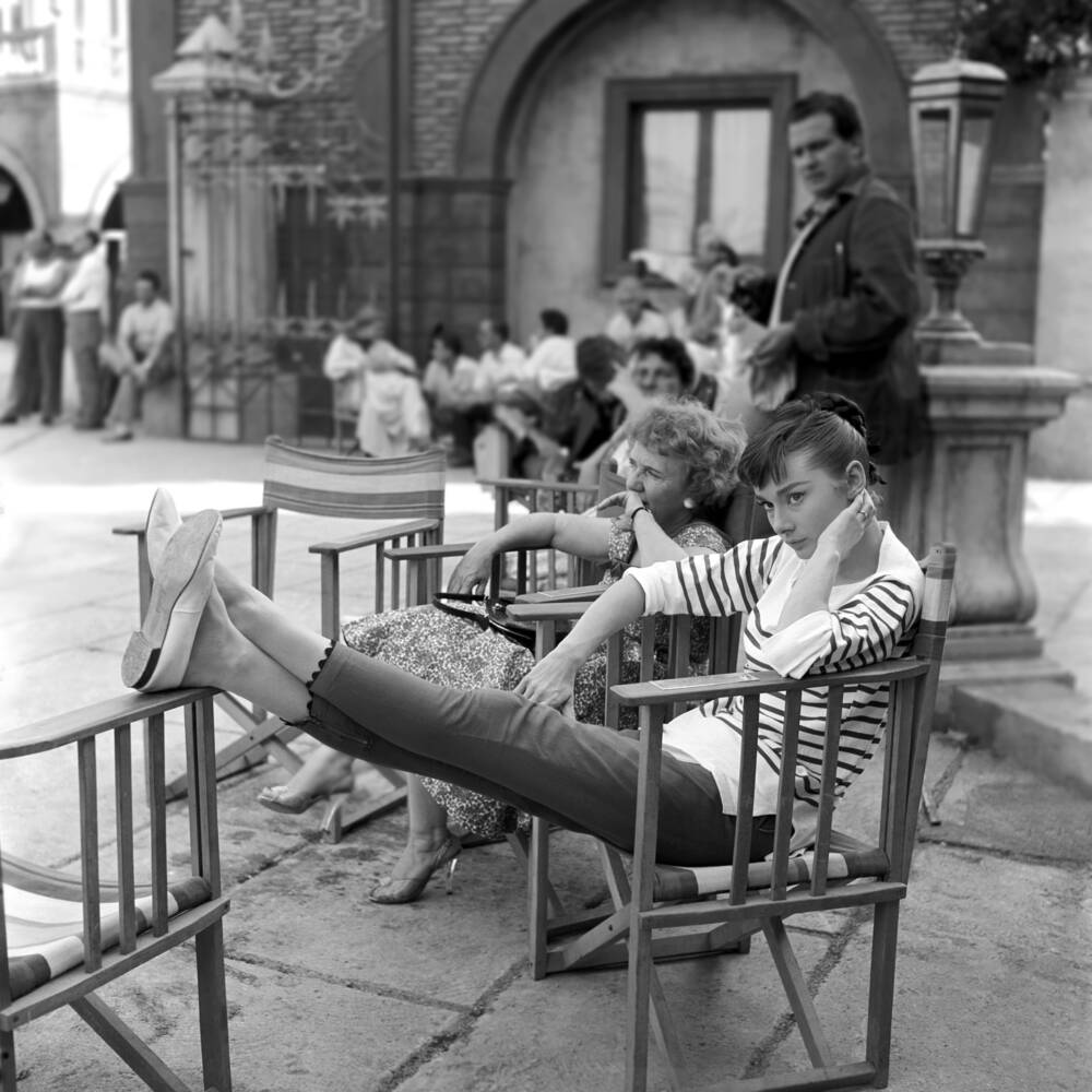 Audrey Hepburn on the set of War and Peace - Photographic print for sale