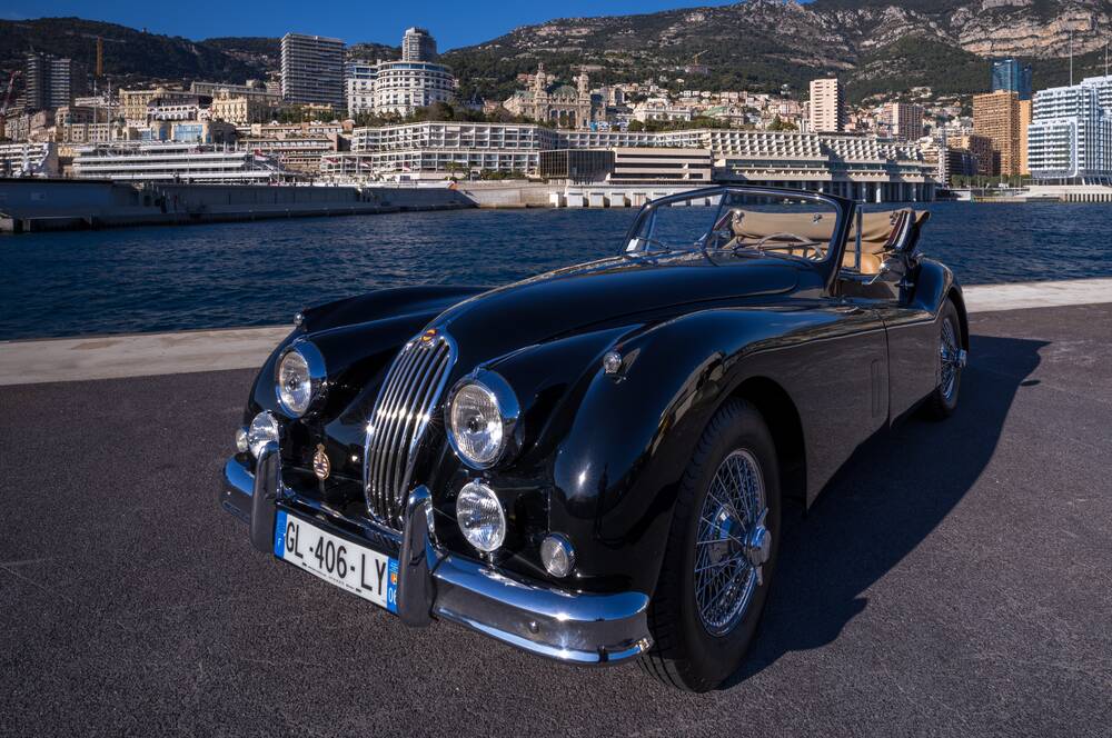 Jaguar XK 140 Black - Photographic print for sale