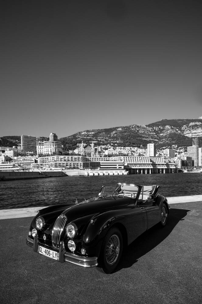 Jaguar XK 140 By The Sea - Photographic print for sale