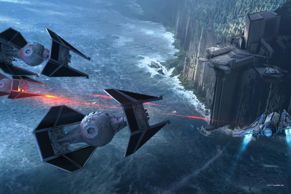 Star Wars Concept Art - Bo-Katan Kryze chased by TIE Interceptors ...