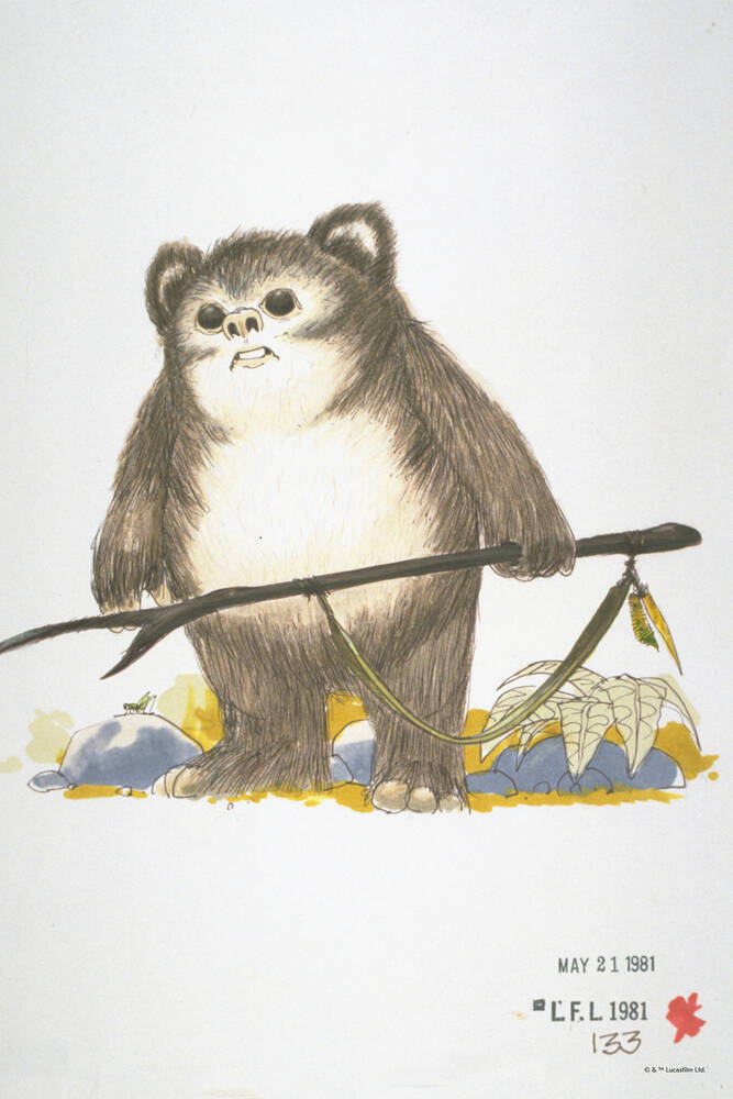Star Wars Concept Art - Ewok and his wooden spear - Photo et Tableau ...