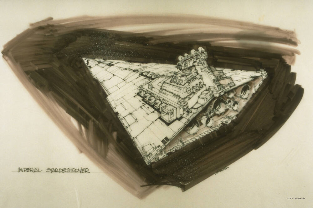 Cuadro y póster Star Wars Concept Art - Imperial Star Destroyer ...