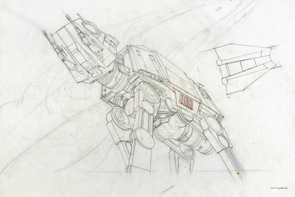 Star Wars Concept Art - Snowspeeder circling an AT-AT - Photo et ...
