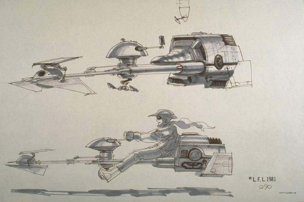 Star Wars Concept Art - Speeder bikes - Photo et Tableau - Editions ...