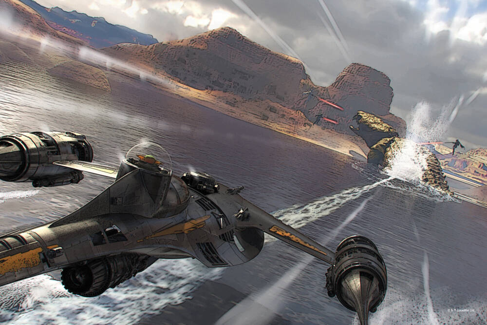 Star Wars Concept Art - The N-1 Starfighter firing torpedoes ...