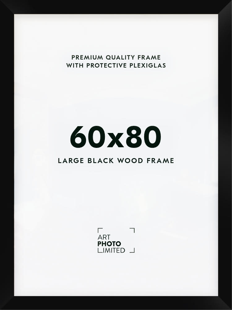Wide Black Wooden frame 60x80cm - Premium Quality - ArtPhotoLimited