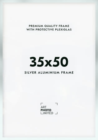 Silver matt Aluminum frame 35x50cm - Premium Quality - ArtPhotoLimited
