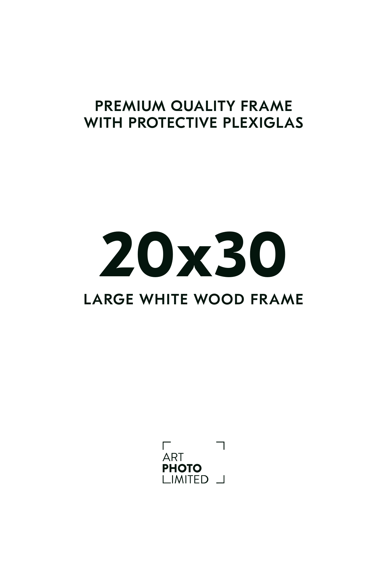 Wide White Wooden frame 20x30cm - Premium Quality - ArtPhotoLimited