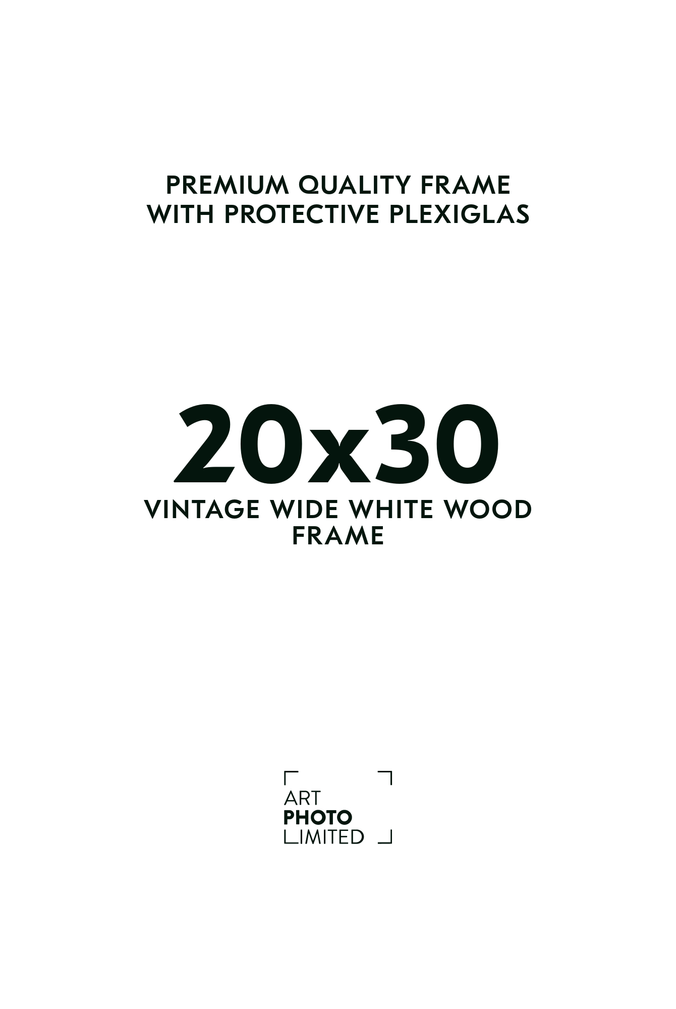 Wide Vintage White Wooden frame 20x30cm - Premium Quality - ArtPhotoLimited