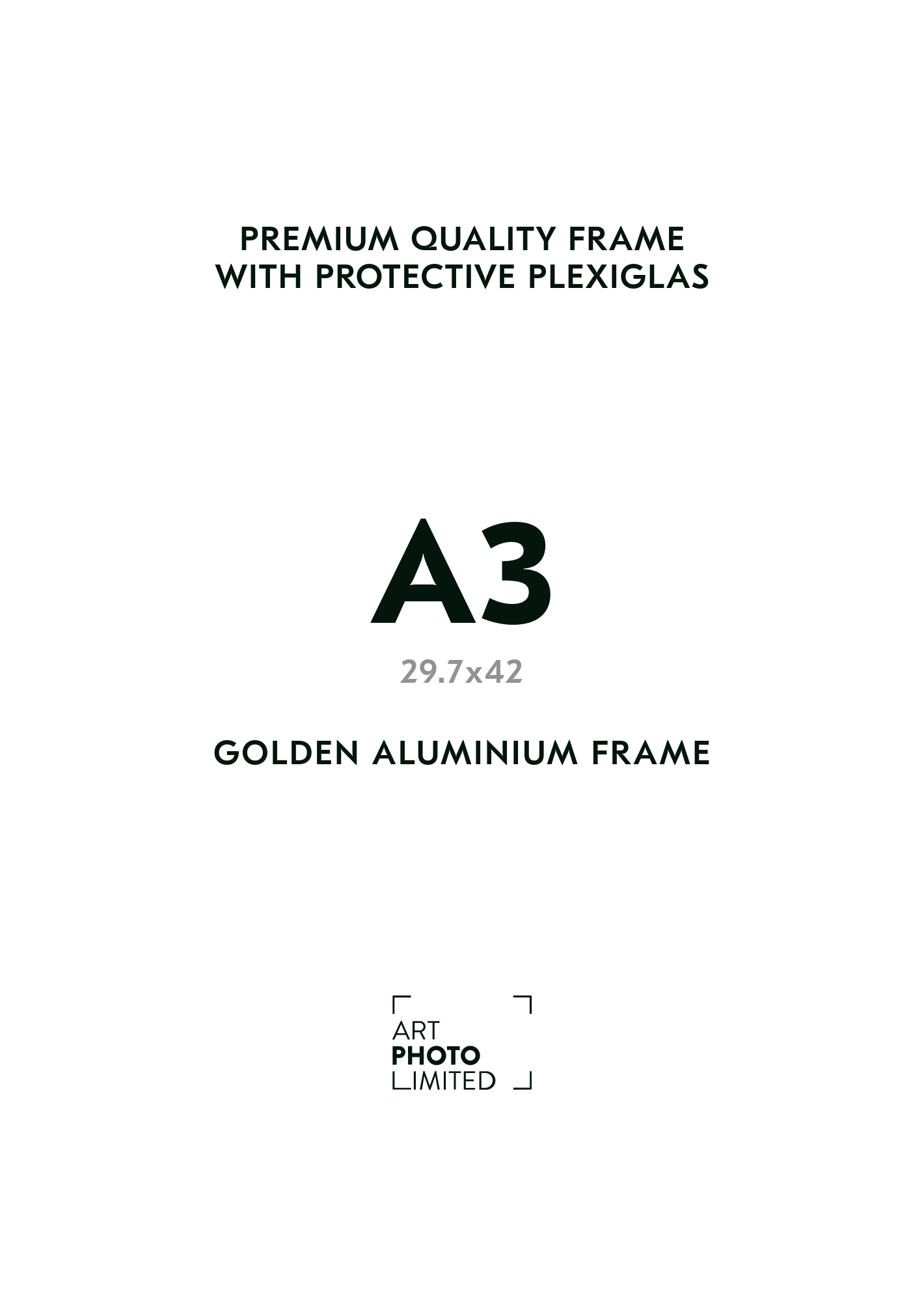 Gold Aluminum frame A3 - Premium Quality - ArtPhotoLimited