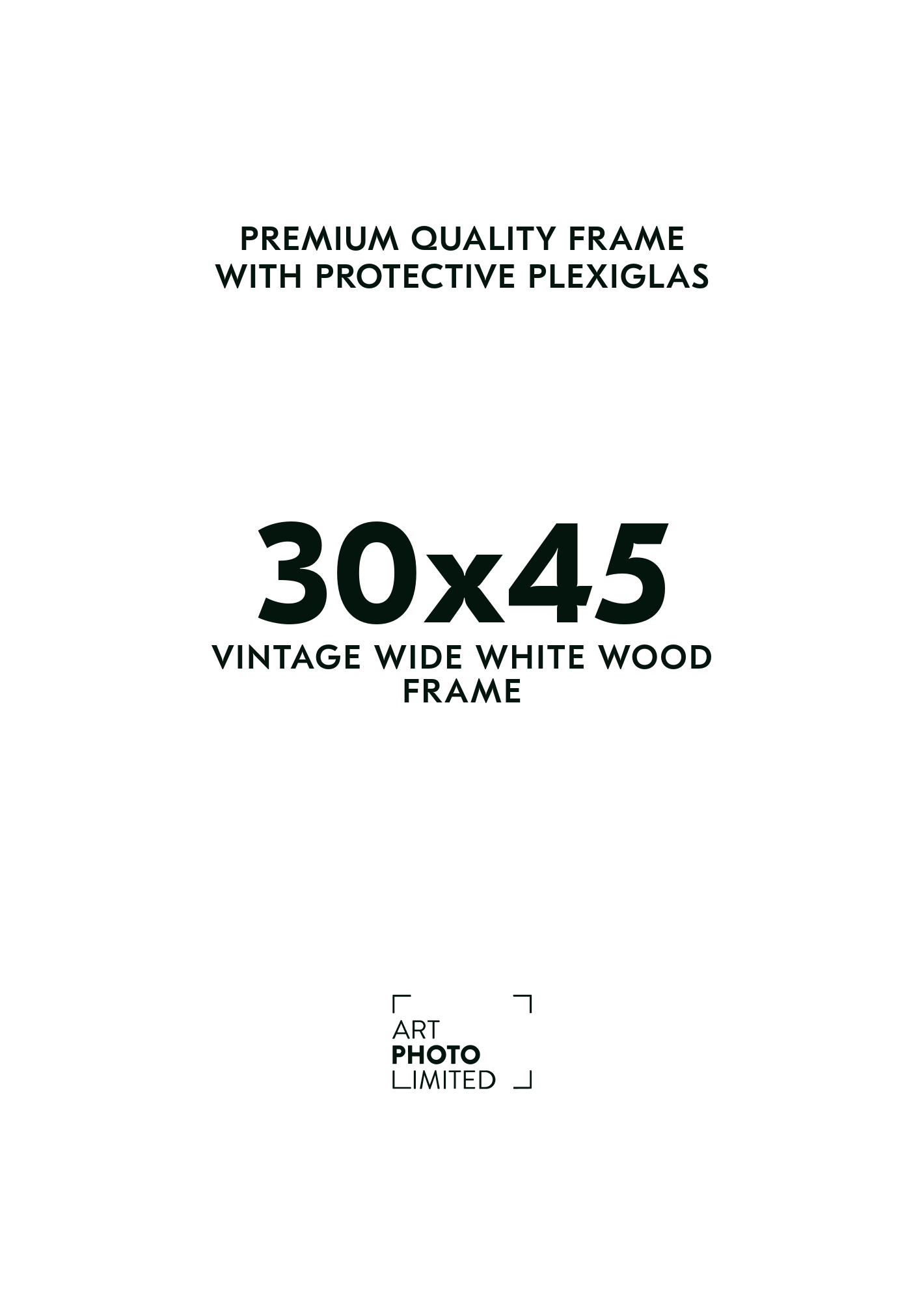 Wide Vintage White Wooden frame 30x45cm - Premium Quality - ArtPhotoLimited