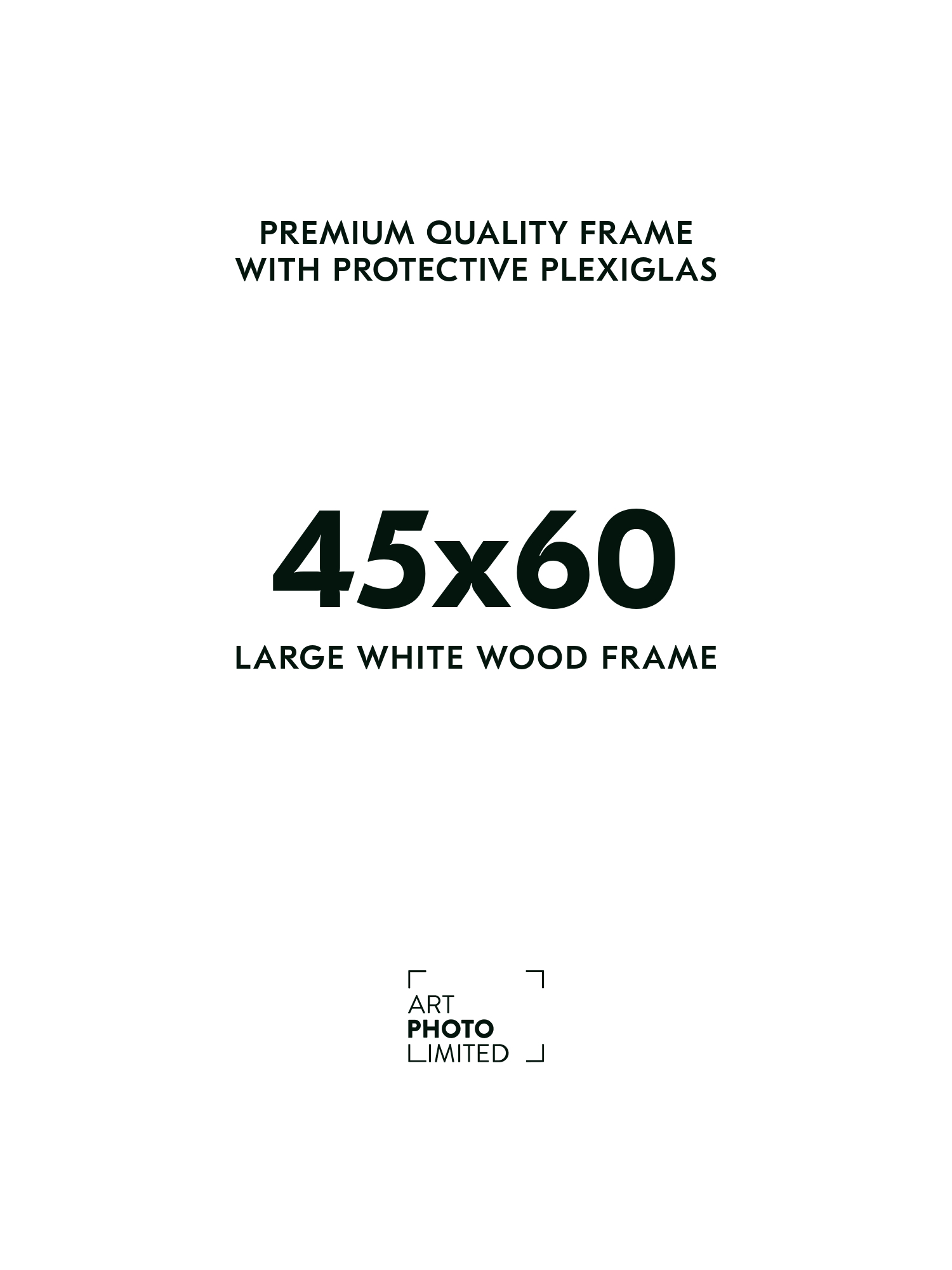 Wide White Wooden frame 45x60cm - Premium Quality - ArtPhotoLimited