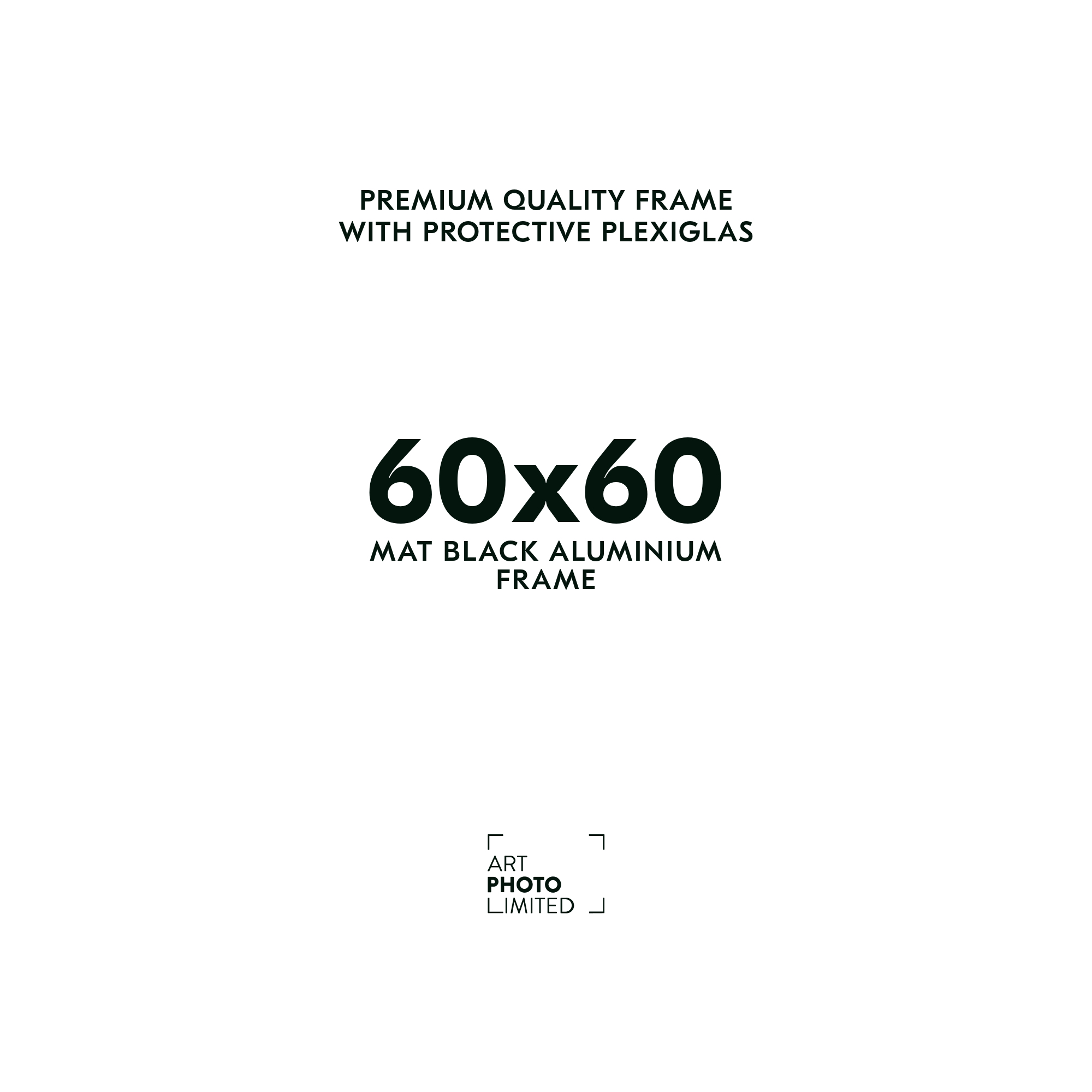 Black Aluminum frame 60x60cm - Premium Quality - ArtPhotoLimited