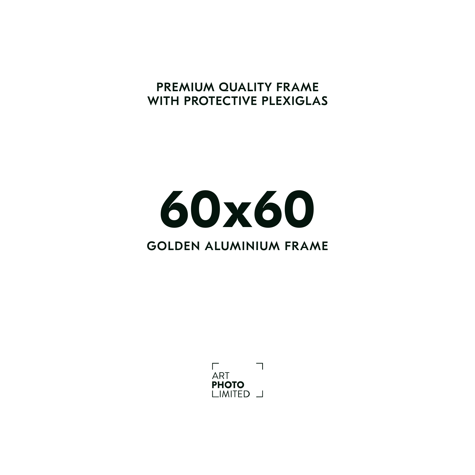 Gold Aluminum frame 60x60cm - Premium Quality - ArtPhotoLimited