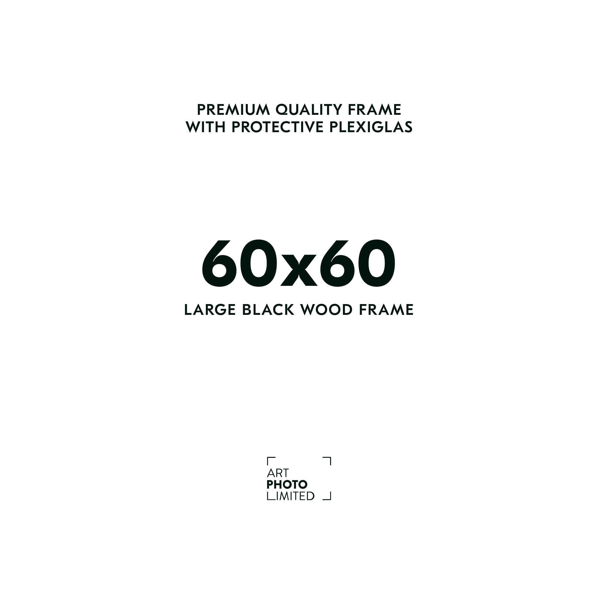 Wide Black Wooden frame 60x60cm - Premium Quality - ArtPhotoLimited