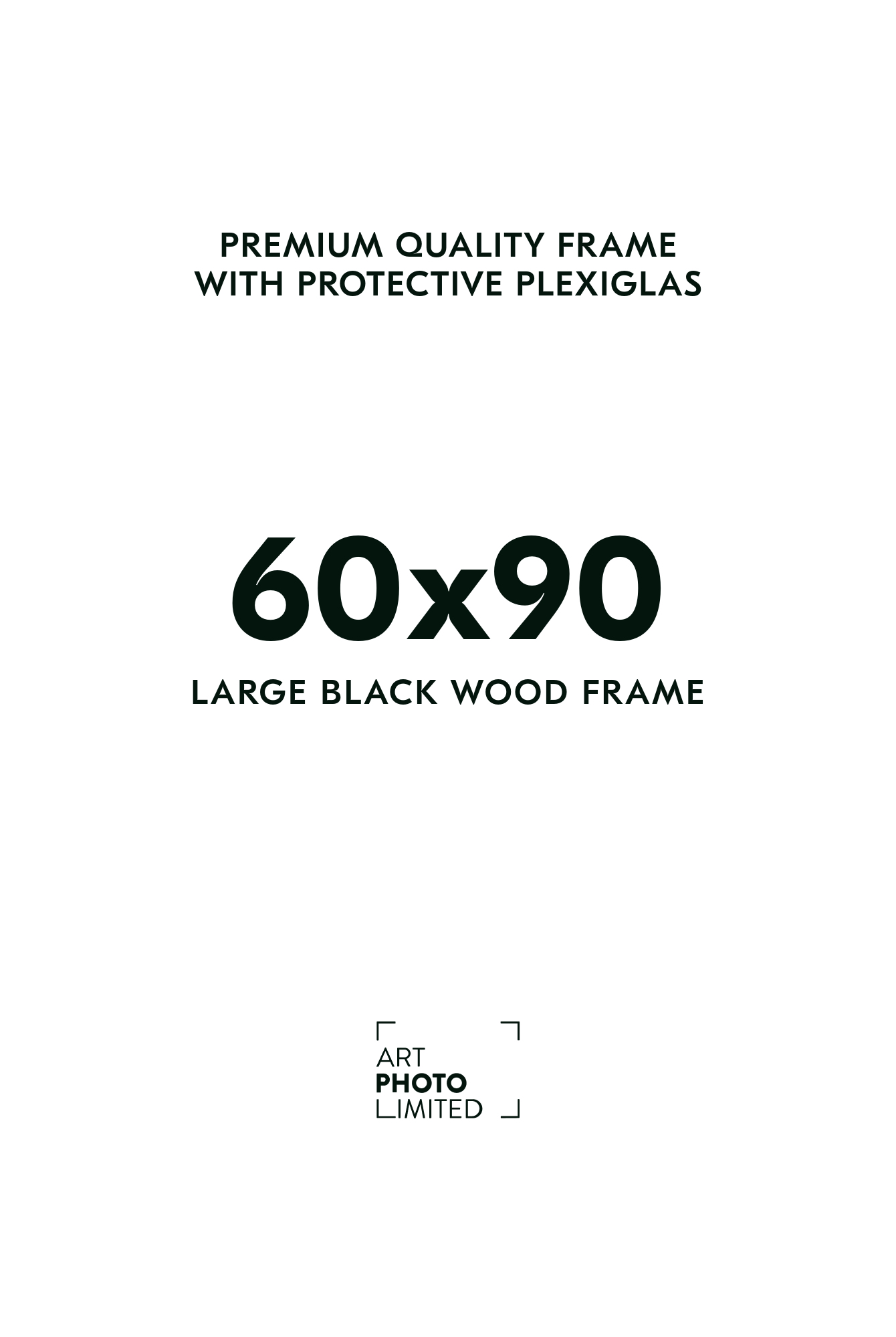 Wide Black Wooden frame 60x90cm - Premium Quality - ArtPhotoLimited