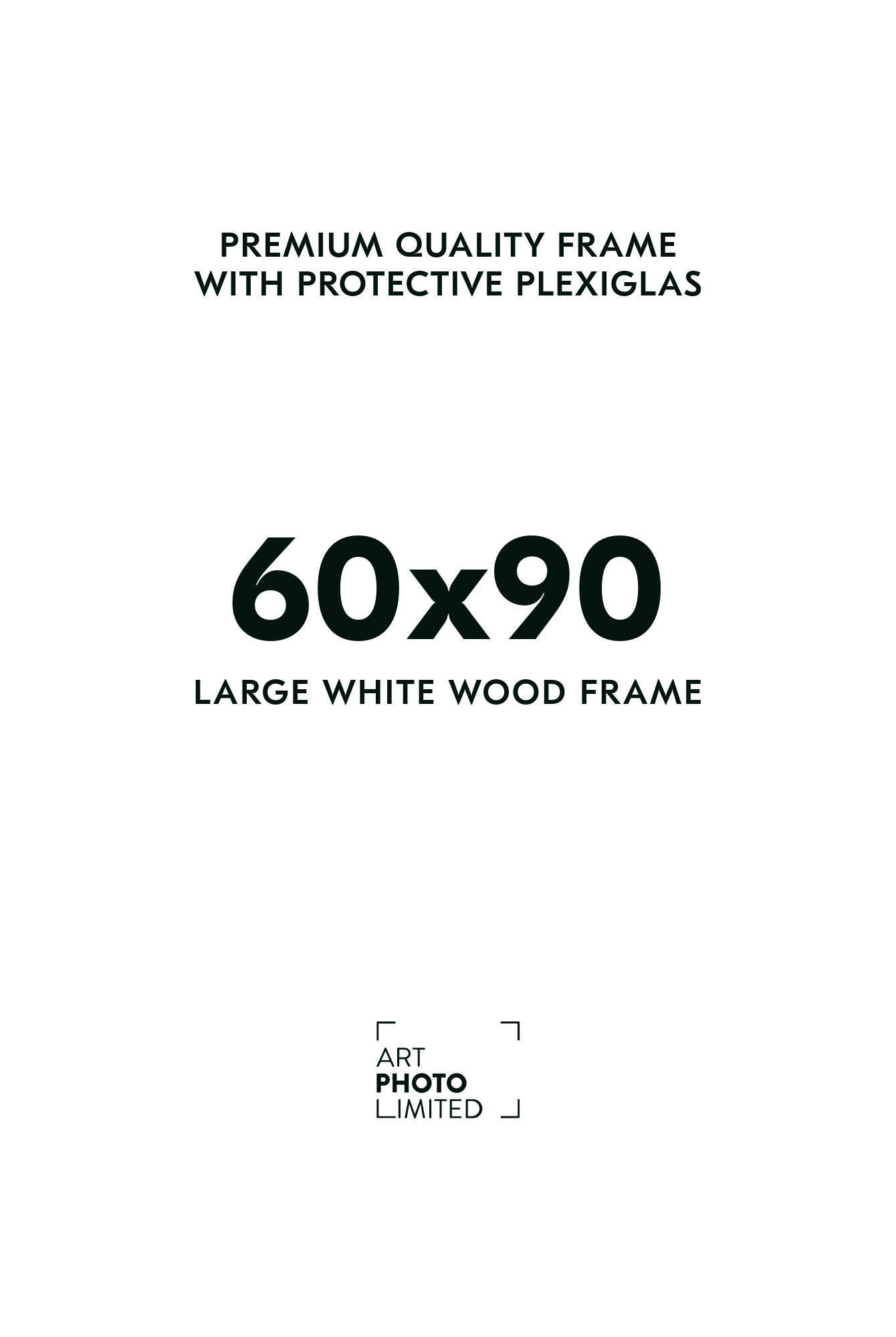 Wide White Wooden frame 60x90cm - Premium Quality - ArtPhotoLimited
