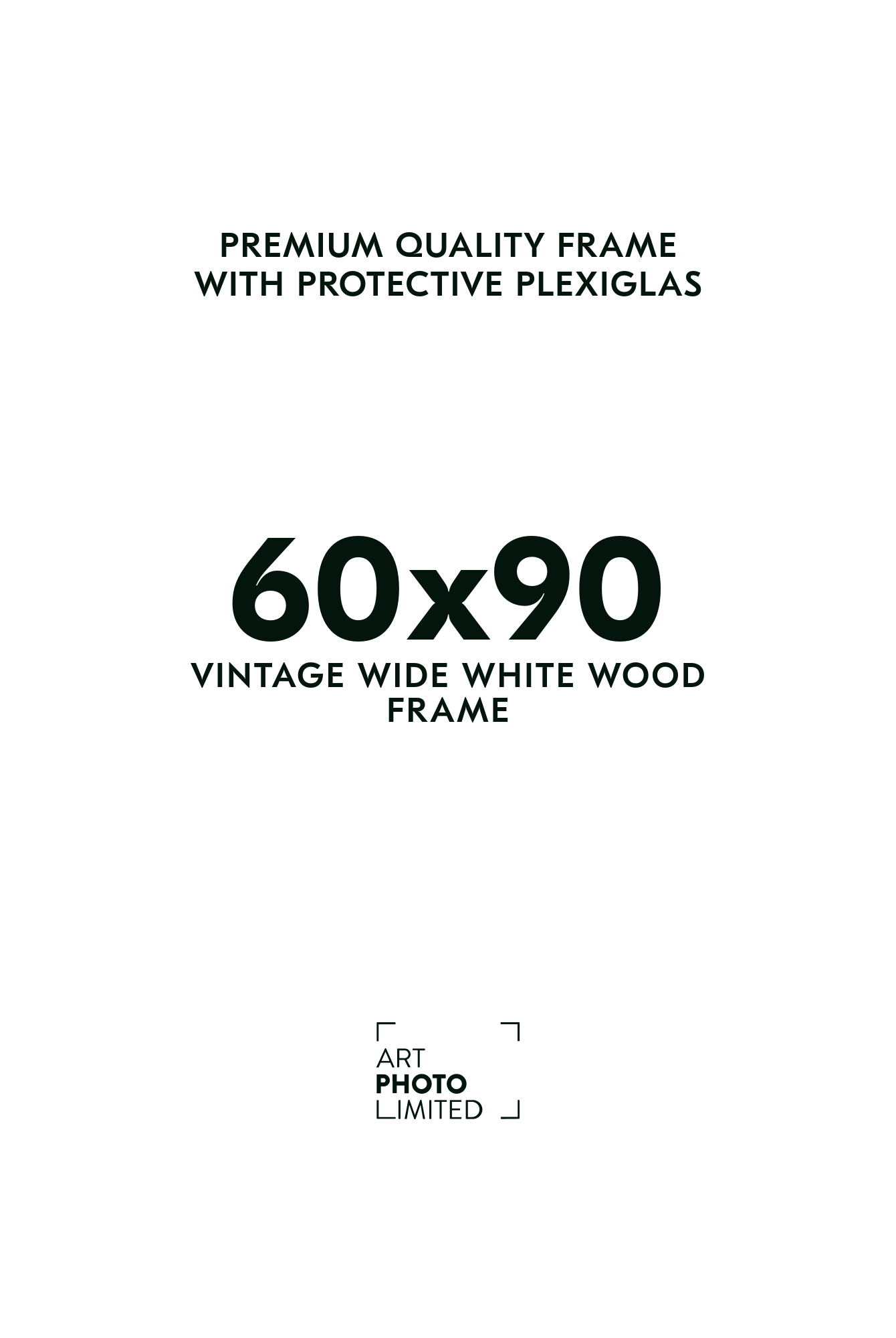 Holzrahmen Vintage Weiß Breit 60x90cm - Premium Qualität | ArtPhotoLimited