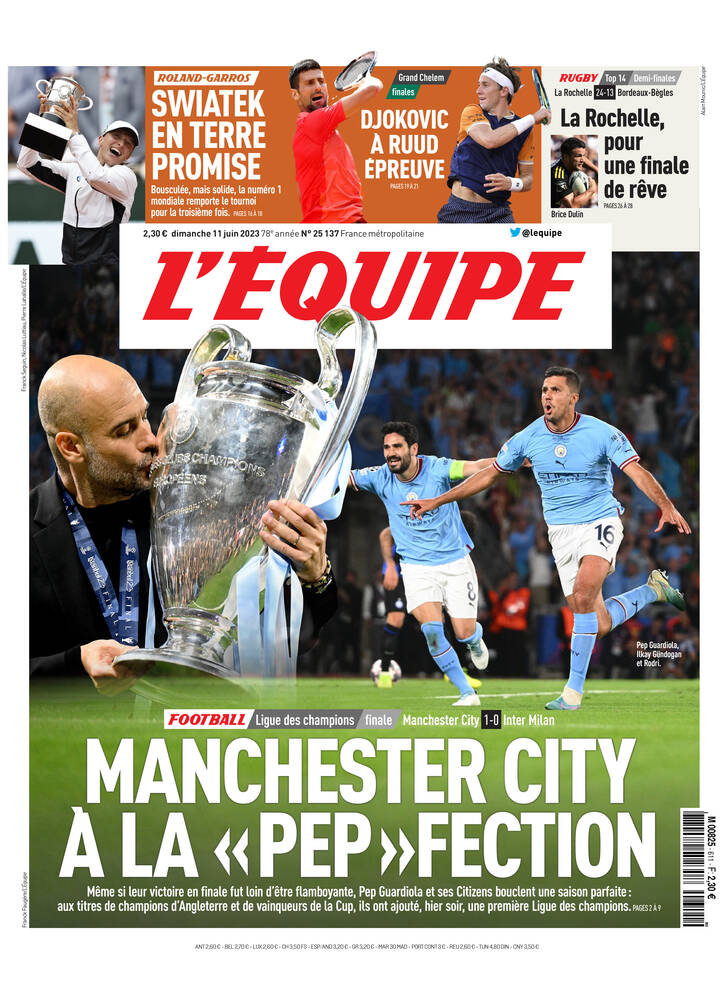 Une de L'Équipe datée du 11 juin 2023