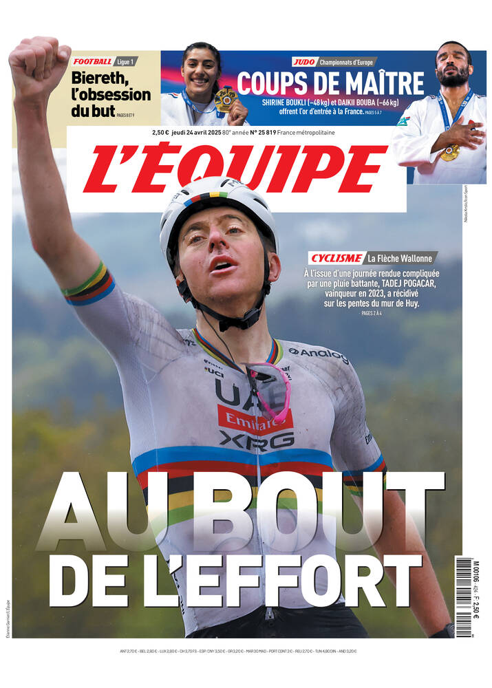 Une de L'Équipe datée du 24 avril 2025